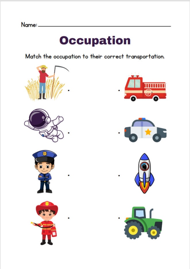 50 Fun Matching Sheets for Kids - Digital Download - 8.5x11 - Etsy