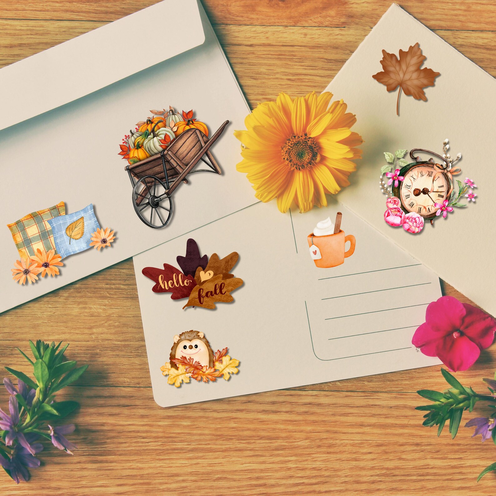 Fall Season Stickers Clipart PNG Digital Download - Etsy