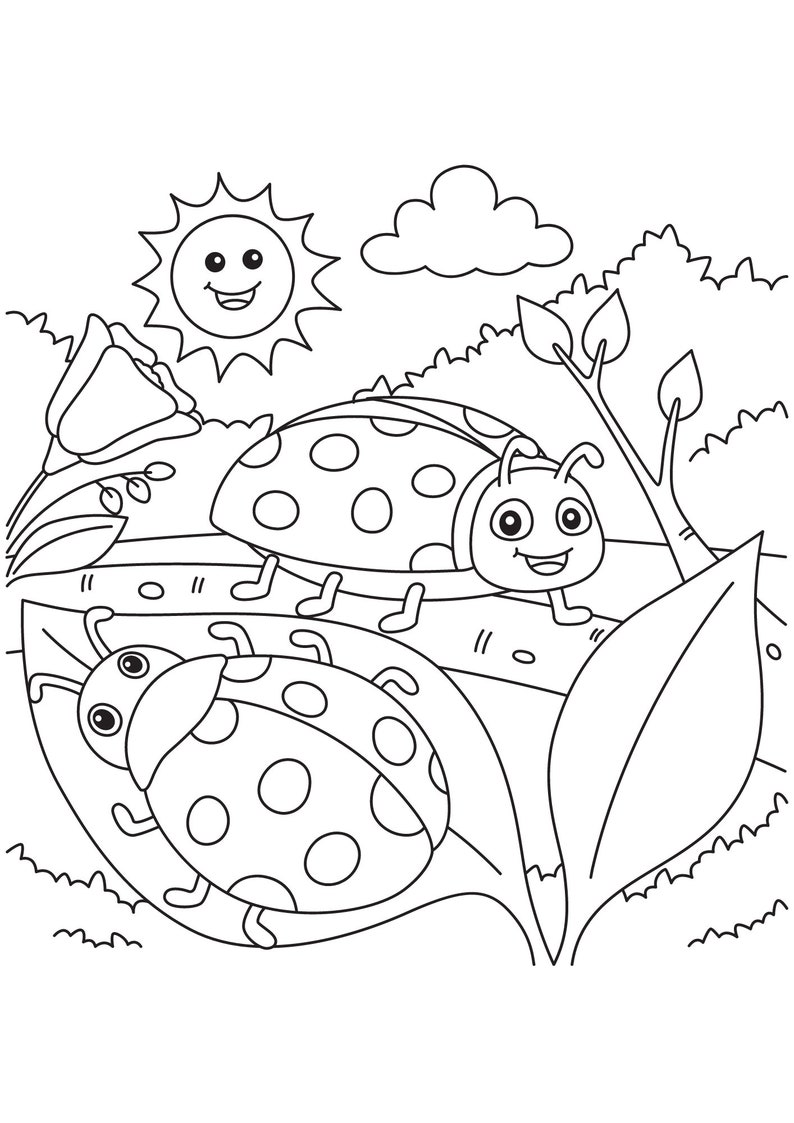 Printable Kids Spring Color Sheets - Digital Download - 8.5x11 - Etsy