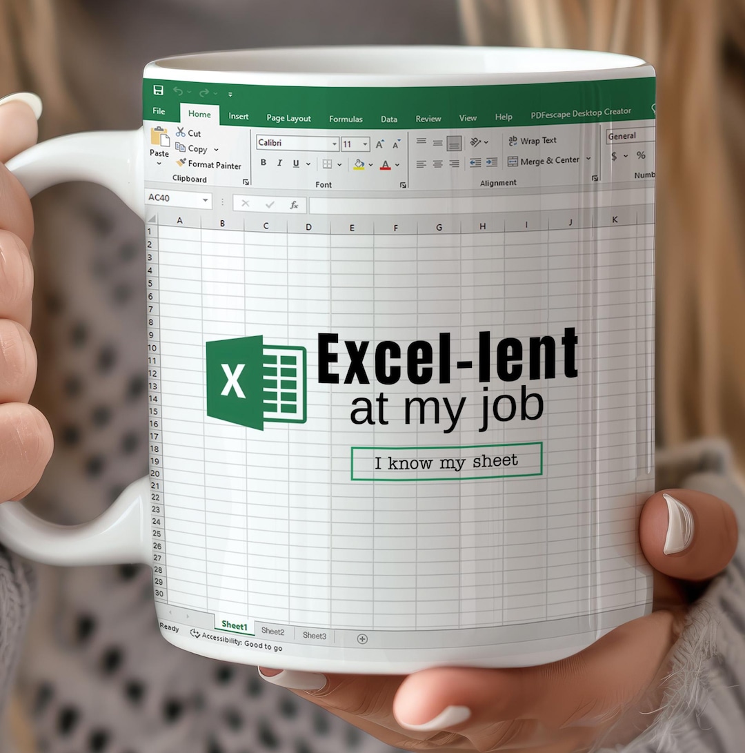 Excel-lent at My Job Excel Mug, Gift Idea for Colleagues, Office Gift ...