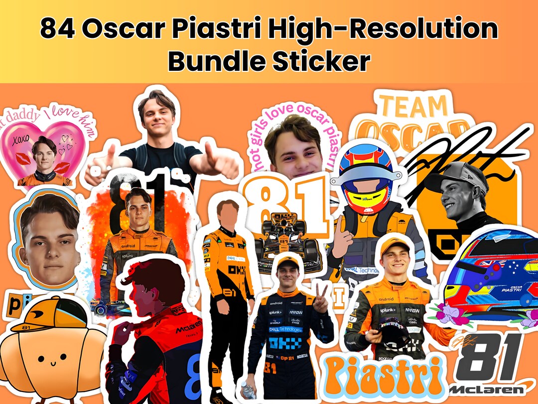 Oscar Piastri Sticker Pack | 84 Editable Ready to Print and Instant ...