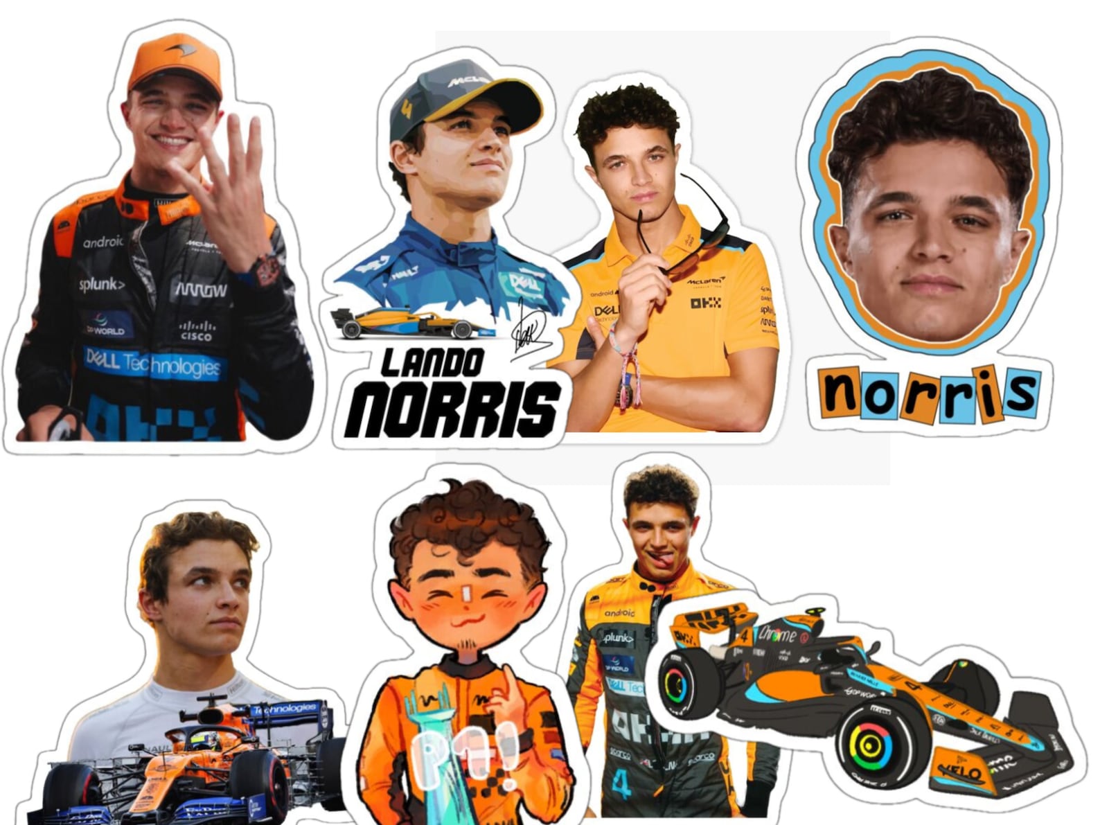 Lando Norris Sticker | 60 Editable and Printable Lando Norris Sticker ...
