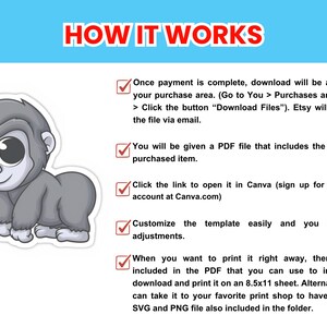 56 Set Cute King Kong Sticker Bundle | EDITABLE With PNG and SVG | King ...