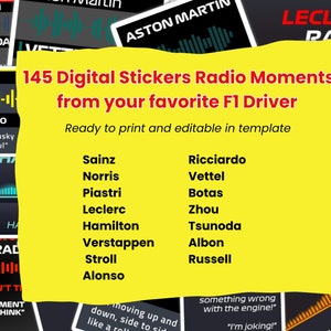 F1 Radio Sticker | 145 F1 Driver Radio Moments | F1 Stickers | Ready to ...