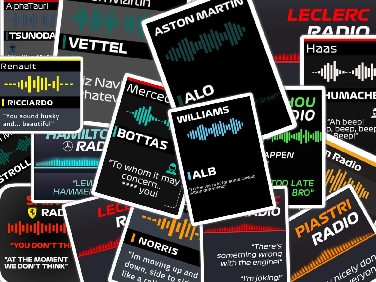 F1 Radio Sticker | 145 F1 Driver Radio Moments | F1 Stickers | Ready to ...
