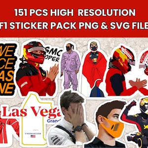 F1 Stickers Pack | F1 SVG | F1 PNG | F1 Digital Planner Stickers | F1 ...