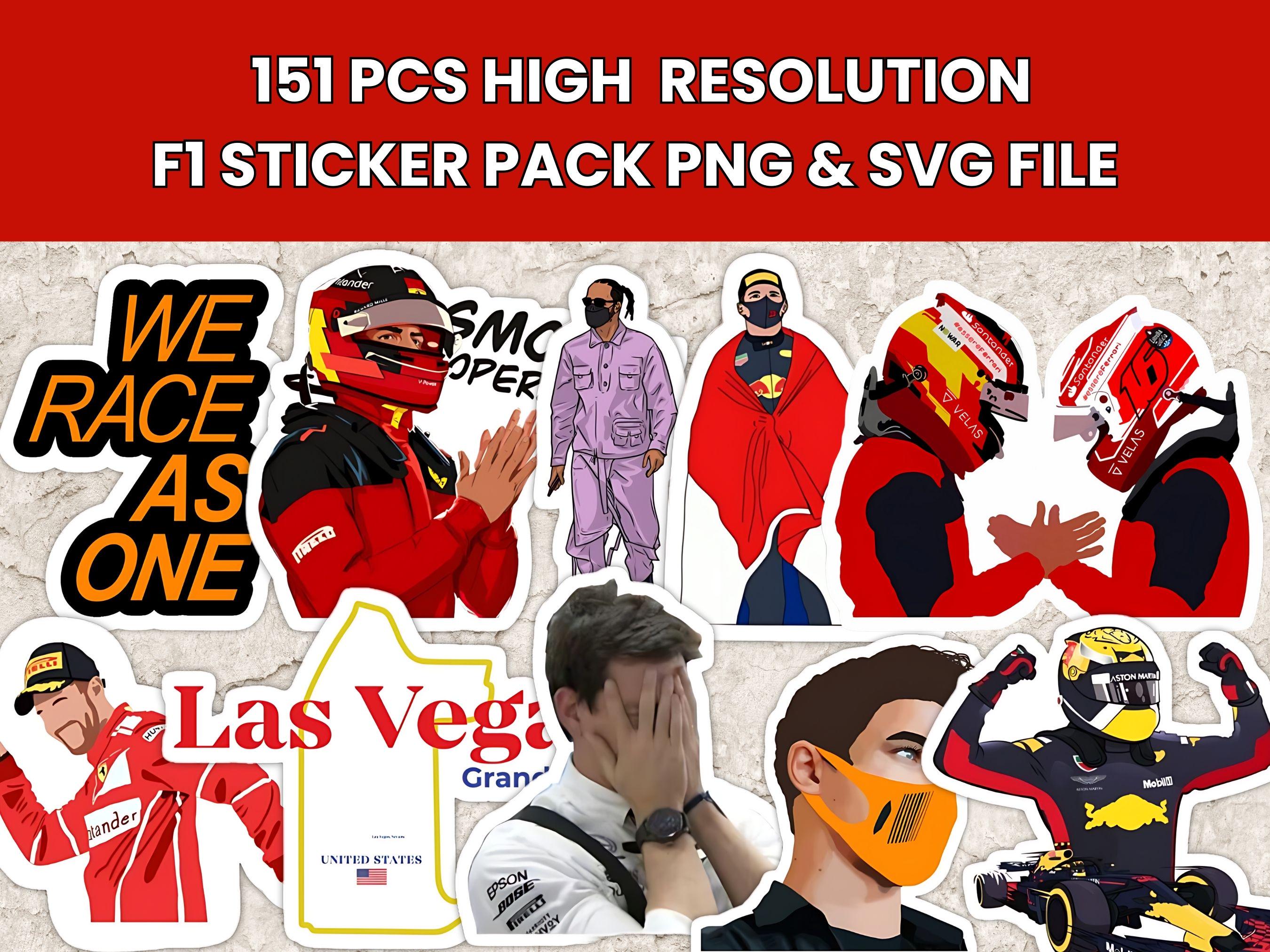 F1 Stickers Pack | F1 SVG | F1 PNG | F1 Digital Planner Stickers | F1 ...