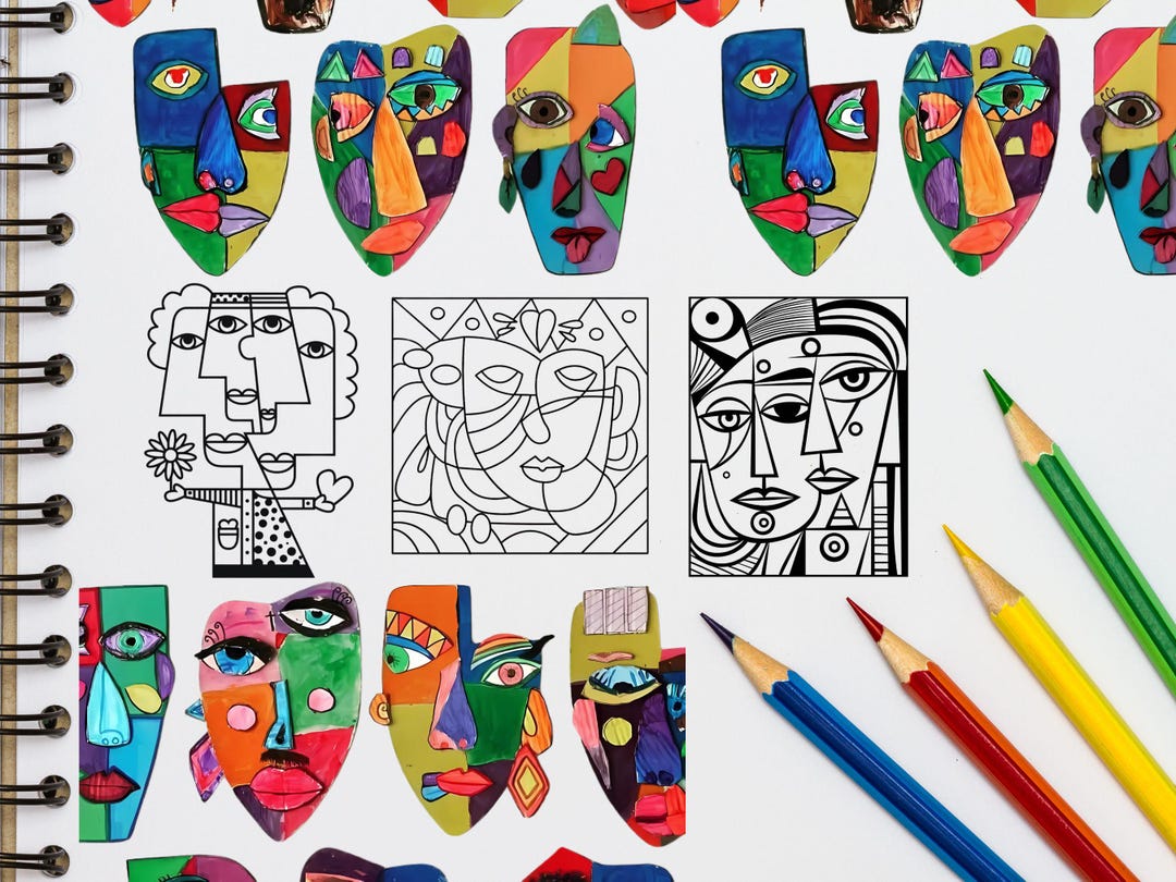 Picasso Coloring Pages | 10 Pages | Picasso Coloring Sheets | Abstract ...