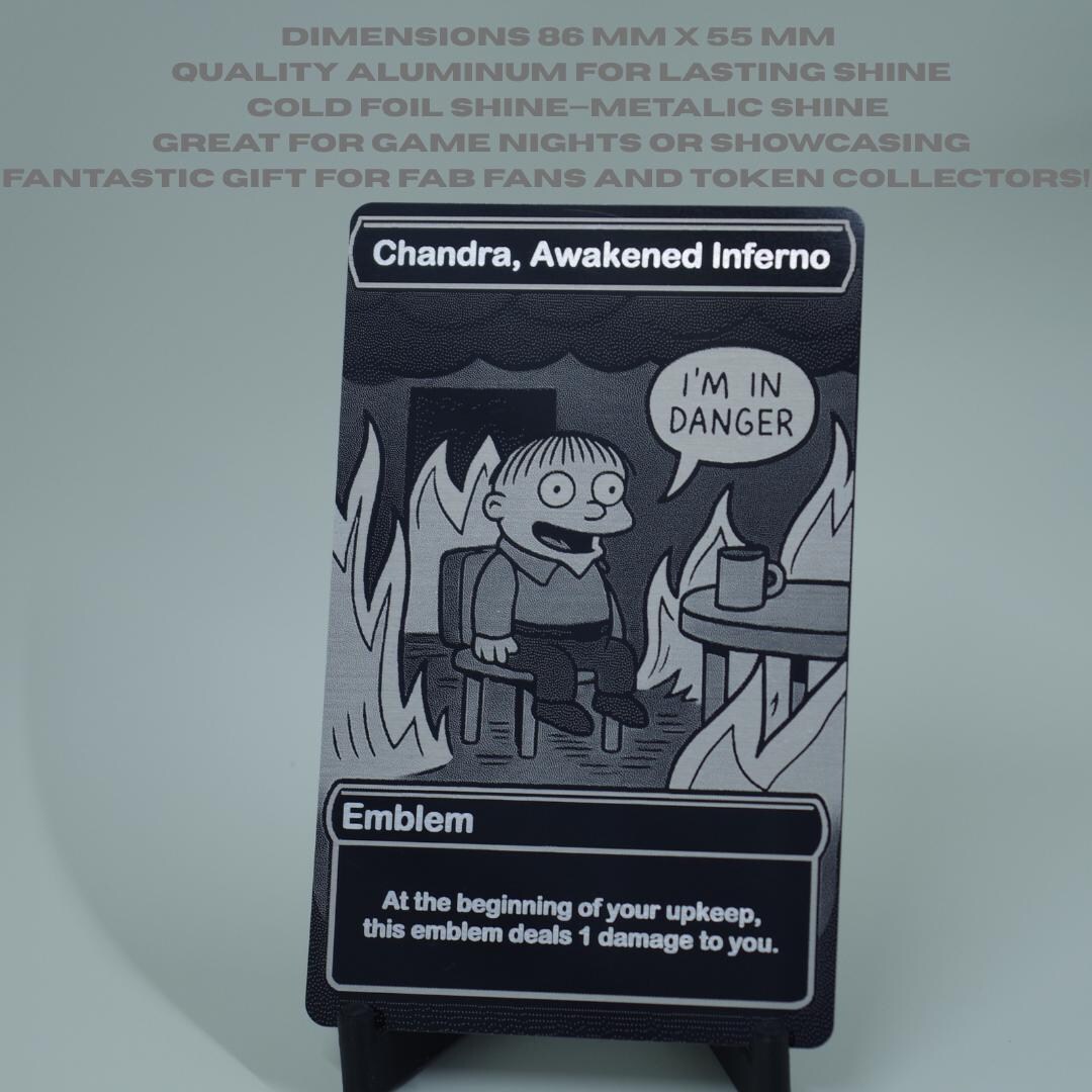 Chandra MTG Commander Token: "i'm in Danger" Cold Foil Emblem - Etsy