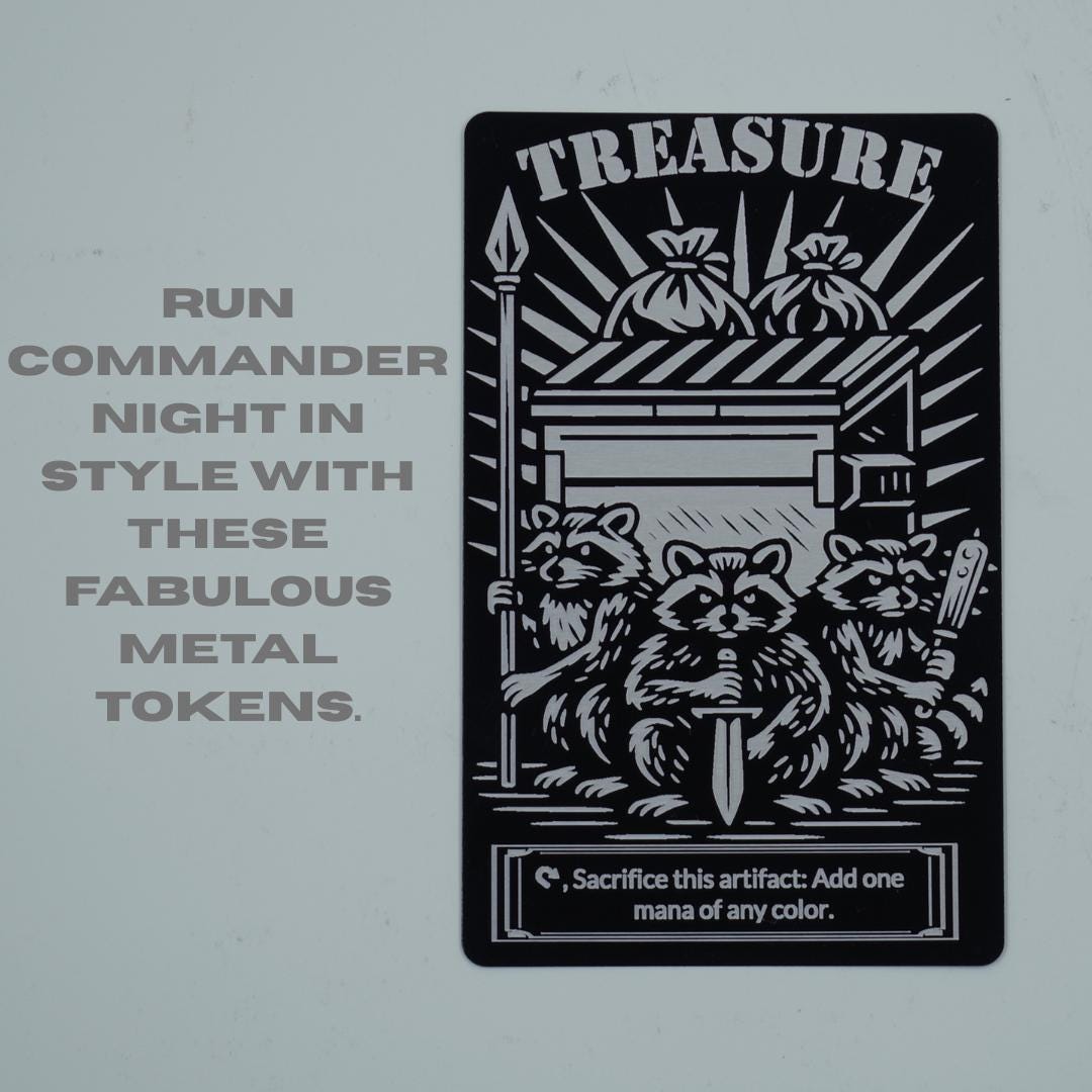 Metal Racoon Treasure Token for Commander / EDH | Premium MTG Metal ...