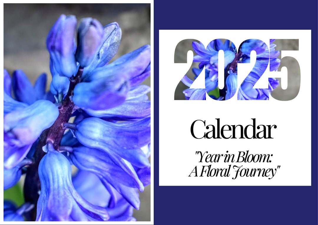 NEW 2025 Printable Dated Flower Theme Monthly Calendar/ Year-at-a ...