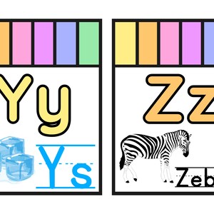 Alphabet Afrikaans Flashcards Colorful Lined Style - Etsy