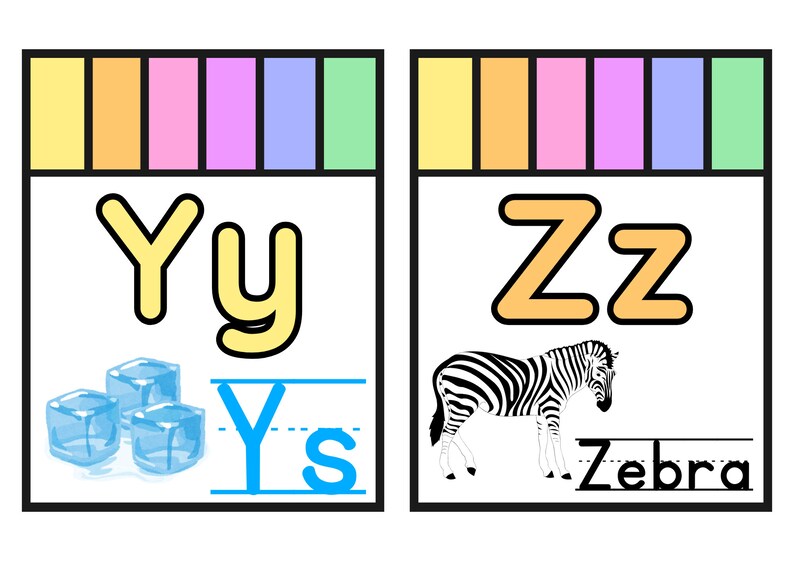 Alphabet Afrikaans Flashcards Colorful Lined Style - Etsy