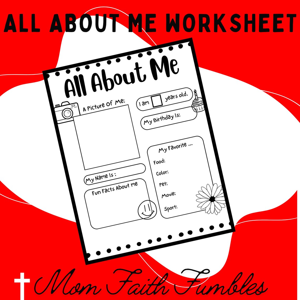Kindergarten-2nd Grade All About Me Page Digital Printable for Kids ...