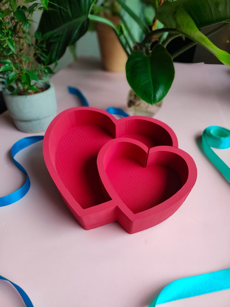 Double Heart Flower Box, Double Heart for Sweets and Flowers, Flower ...