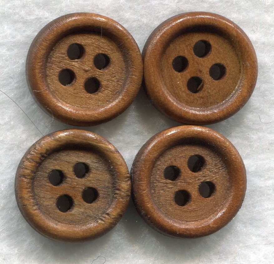 Brown Wood Buttons Decorated Wooden Buttons 15mm 5/8 inch | Etsy