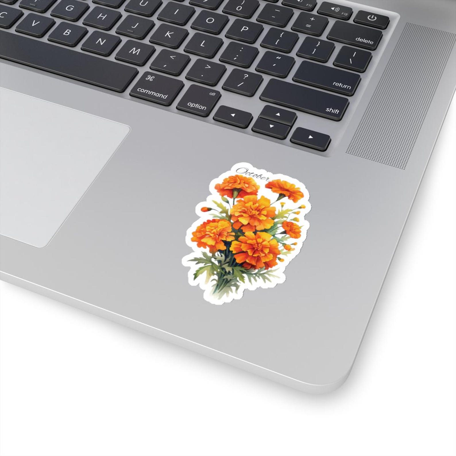 October Marigold Birth Month Flower Sticker, Zodiac Sticker, Watercolor ...