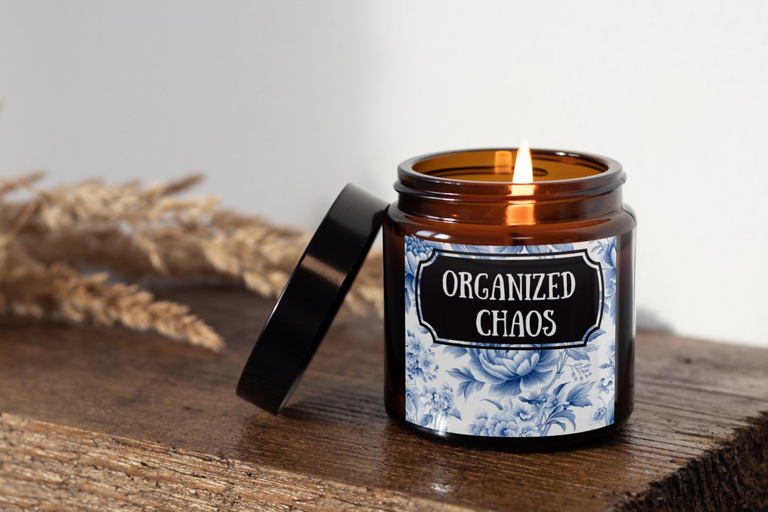 Blue French Inspired Toile De Jouy Scented Soy Candle amber Jar - Etsy