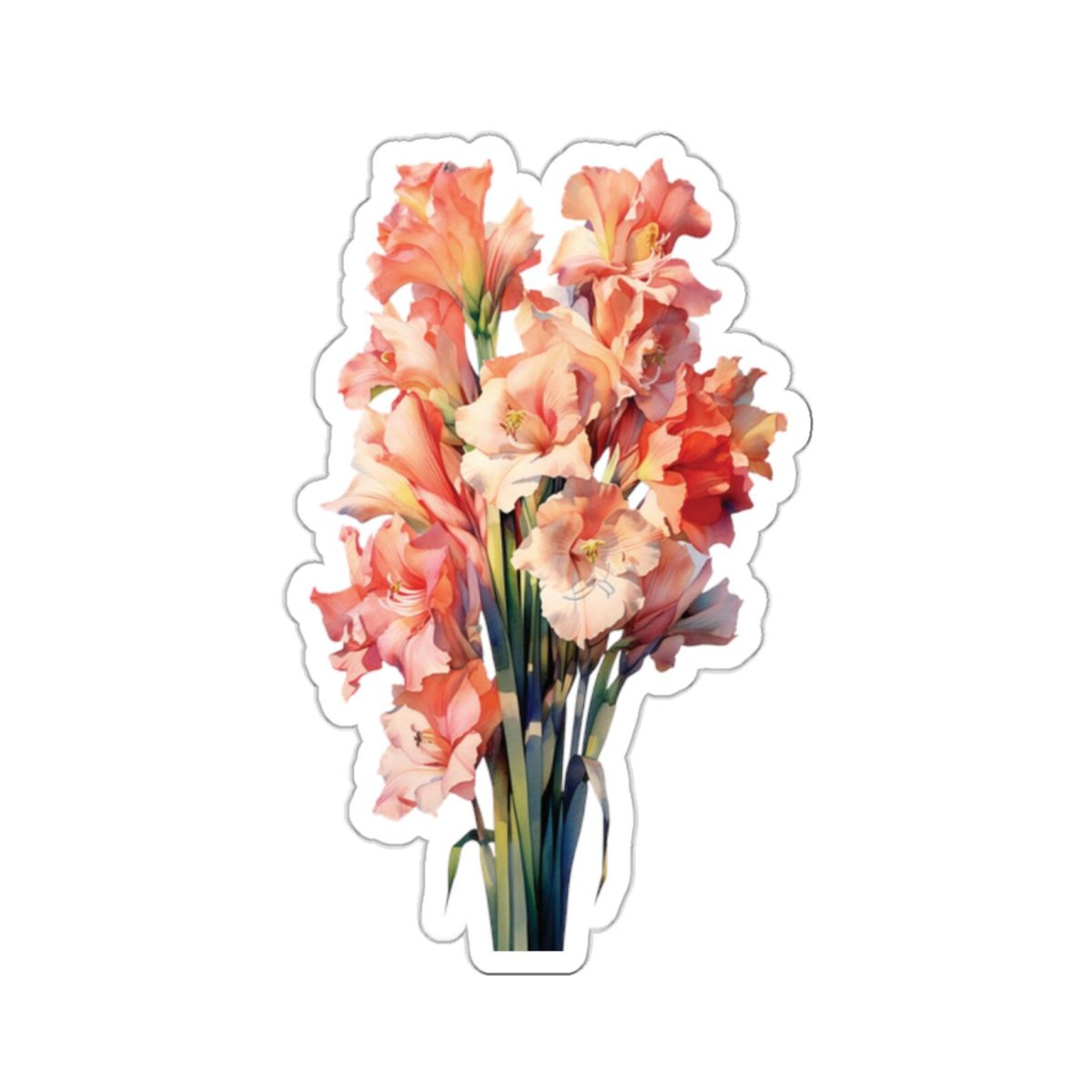 August Gladiolus Birth Month Flower Sticker, Zodiac Sticker Snowdrop ...