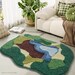 Meadows Forest Rug - Nature Inspired Bedroom Carpet, Hand Tufted Fluffy ...
