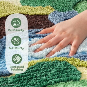 Meadows Forest Rug - Nature Inspired Bedroom Carpet, Hand Tufted Fluffy ...
