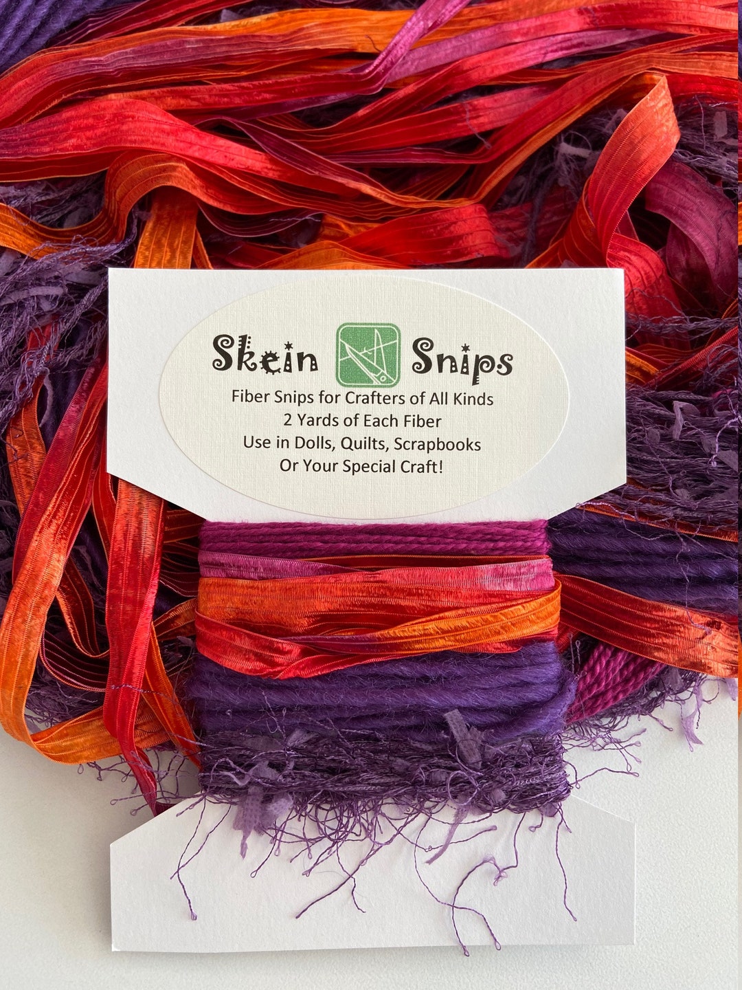 Scrap Yarn, 4 Coordinating Colors Fibers About Two Yards Each From ...