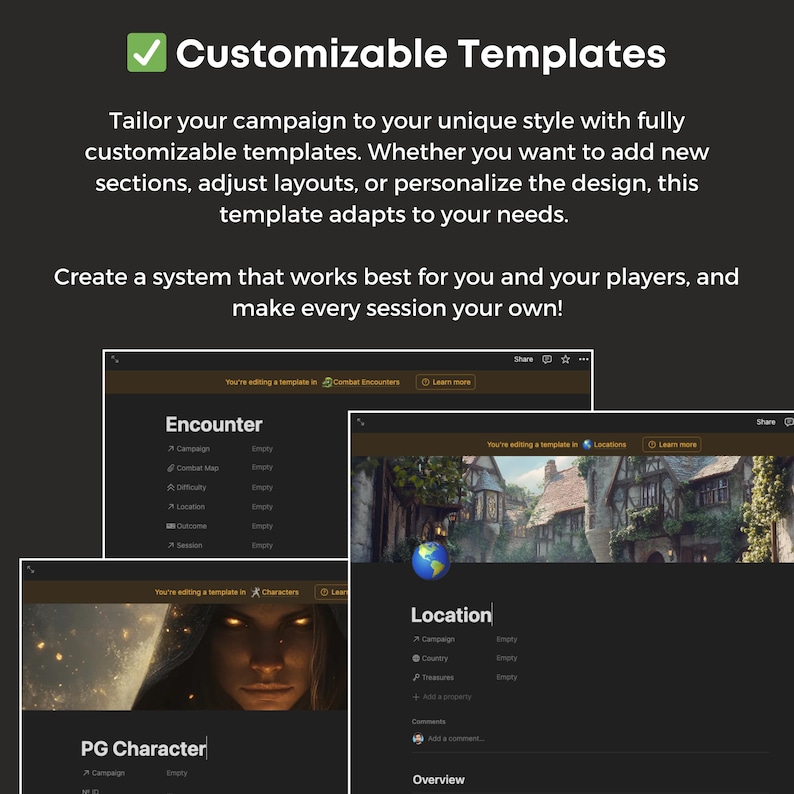 D&D 5E DM Campaign Planner | Onednd Ready Digital Toolkit | Notion ...