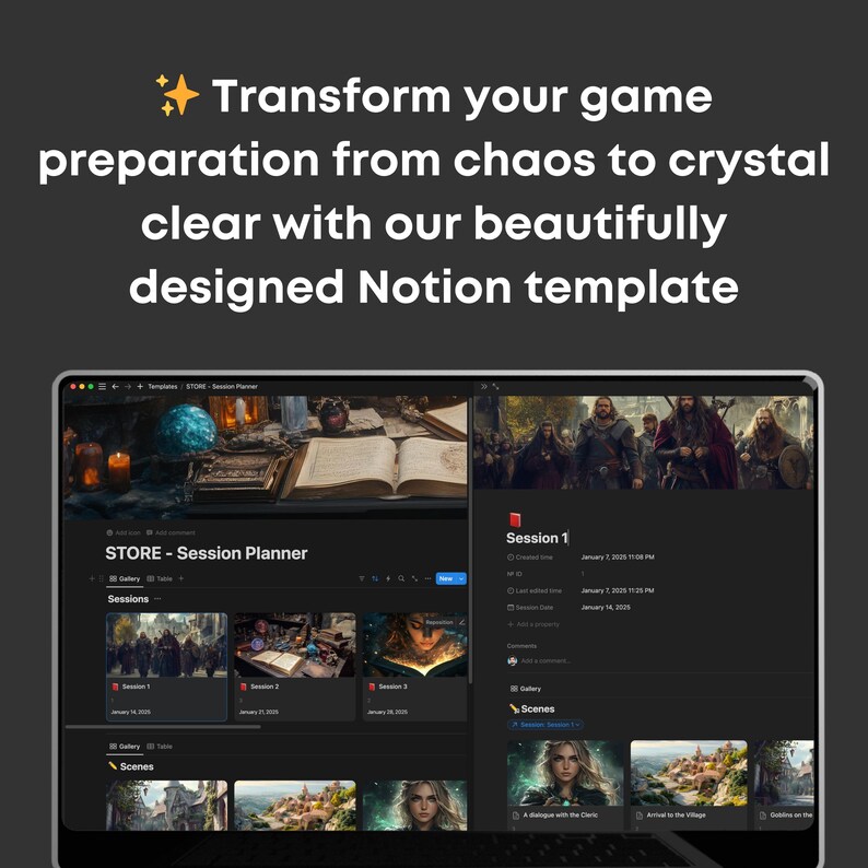 DM Session Planning Template | RPG Game Master Organizer | D&D Campaign ...