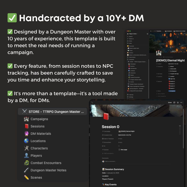 D&D 5E DM Campaign Planner | Onednd Ready Digital Toolkit | Notion Template for Dungeon Masters ...
