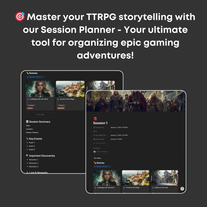 DM Session Planning Template | RPG Game Master Organizer | D&D Campaign ...