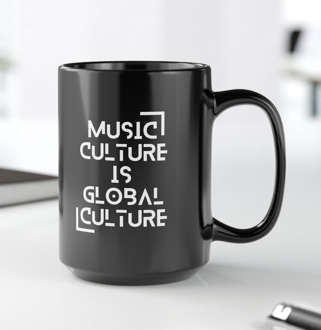 Music Culture Black Mug, Unity Quote Coffee Cup, Gift for Music Lover ...