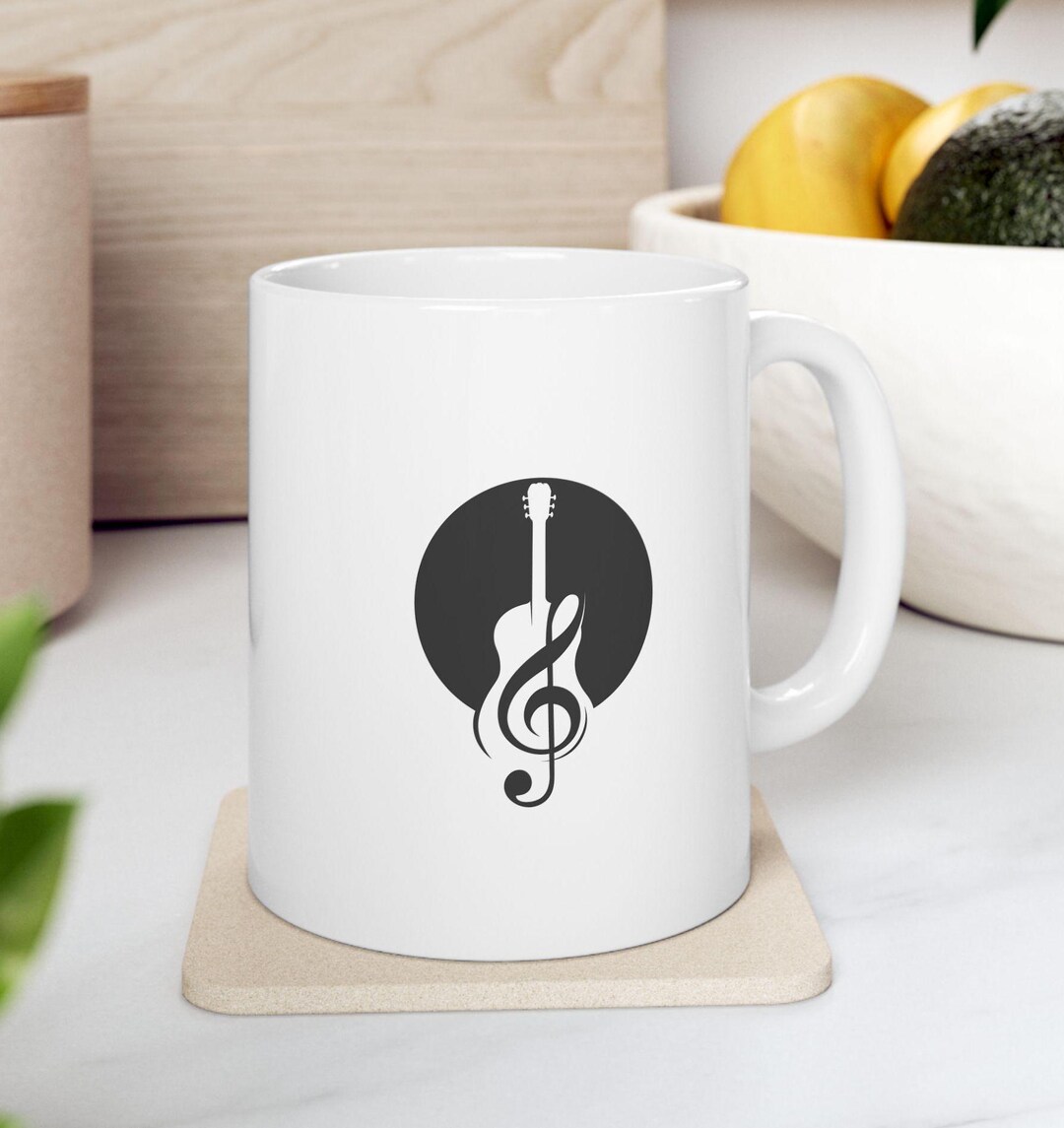 Music Symbol Ceramic Mug, Elegant Coffee Cup Gift for Music Lovers, Tea ...
