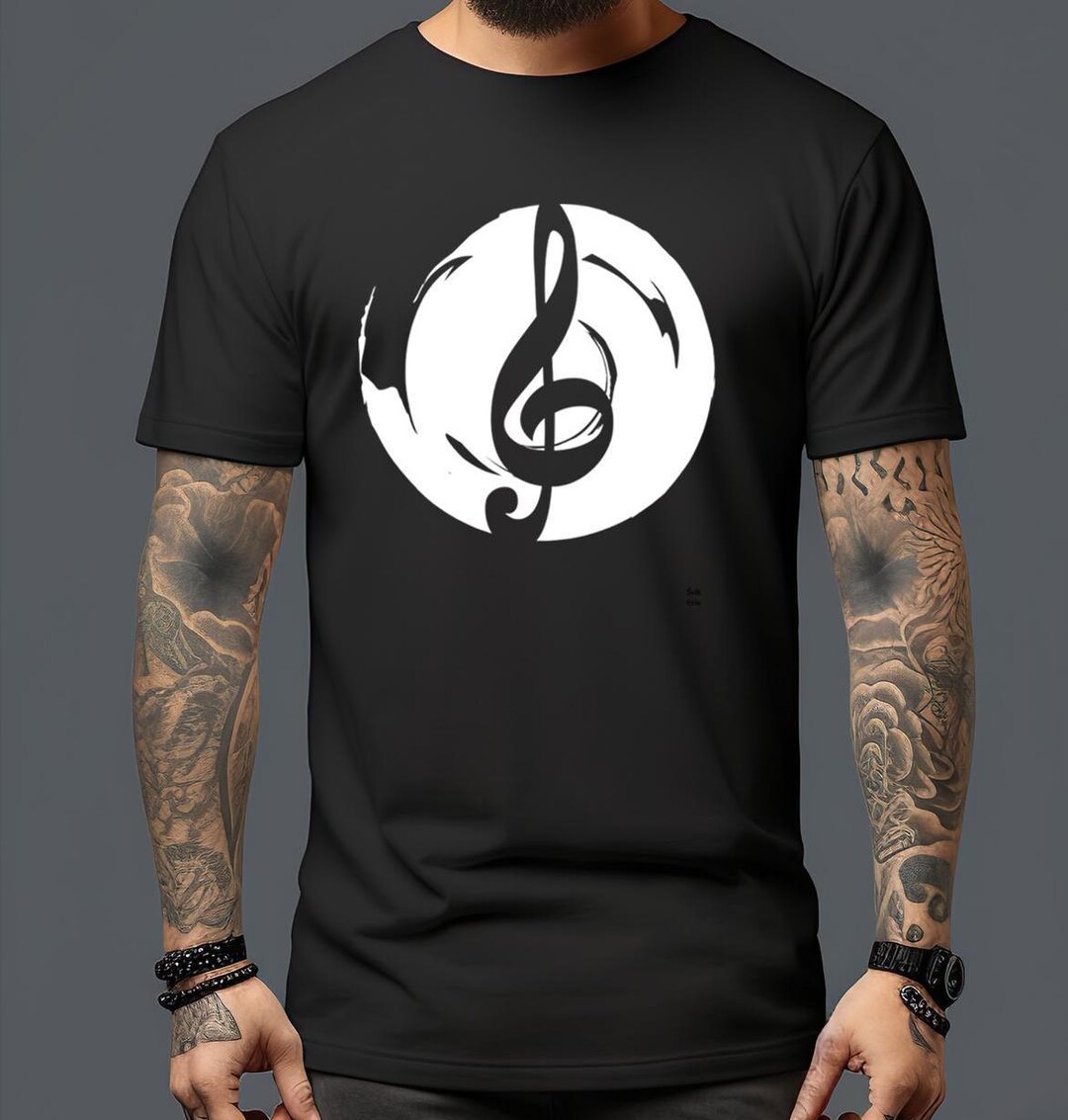 Treble Muse Tee, Black Logo Graphic Shirt, Treble Clef, Music T-shirt ...
