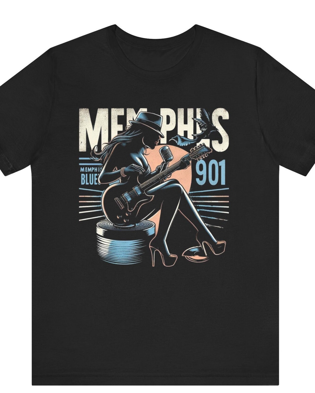 Graphic Shirt, Memphis Blue Front Design, Music Fashion, Music Shirt ...