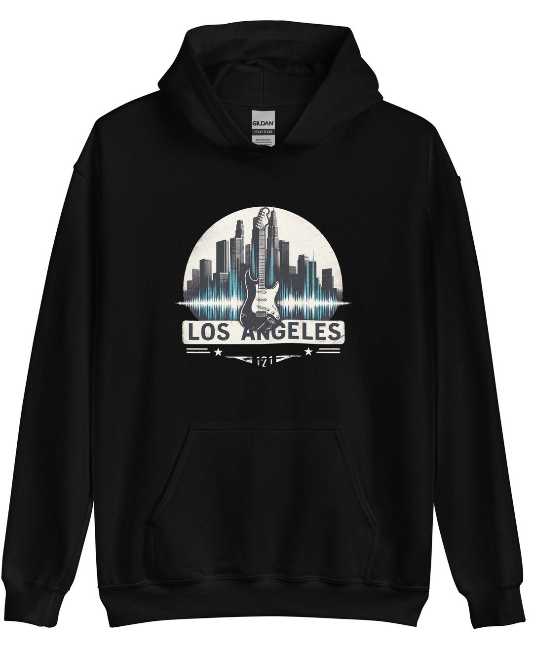 Black Zip up Hoodie, Los Angeles Hoodie, Graphic Hoodie, Music Fashion ...