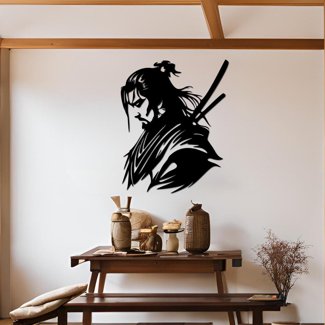 Samurai Metal Wall Decor, Samurai With Katjapanese Art,ana Wall Art ...