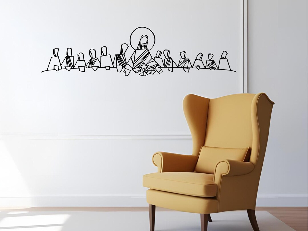 The Last Supper Line Art Metal Wall Decor, Minimalist Religious Art ...
