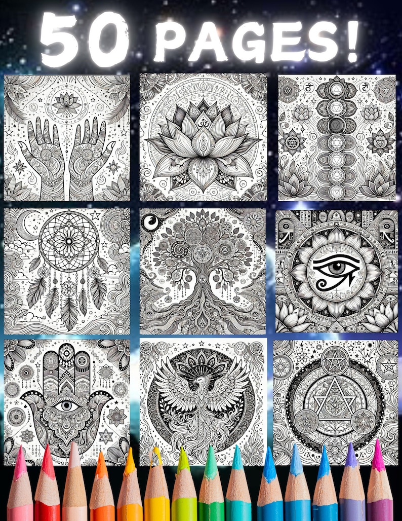 Printable Spiritual Healing Coloring Book, Digital Download Coloring ...
