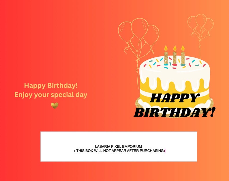 HAPPY BIRTHDAY Foldable Card Canva Template PDF Printable - Etsy