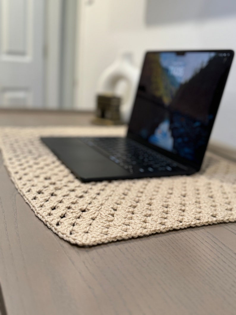 Crochet Doily 25x14 Inch Beige Crochet Gift Ideas Night Table Decor for ...