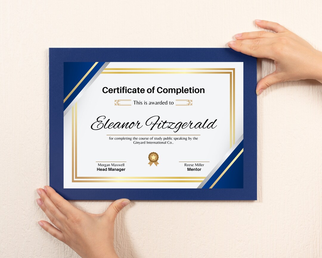 Editable Canva Template for Creating an Impressive Certificate of ...
