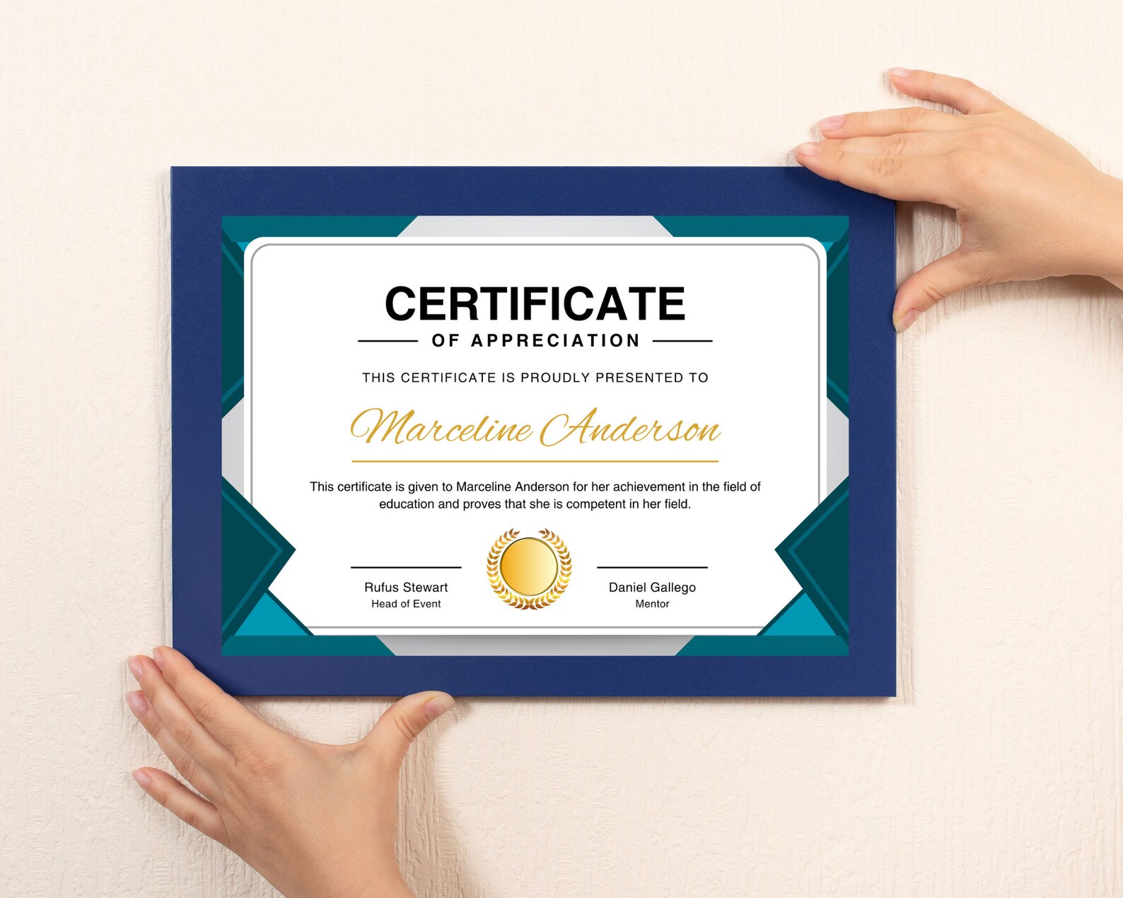 Editable Canva Template for Creating an Impressive Certificate of Appreciation, Completion Award ...