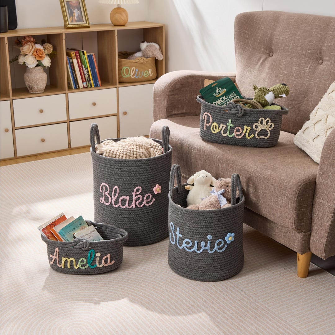 Personalized Basket · Custom Pet Storage Basket · Home Decor · Toy ...