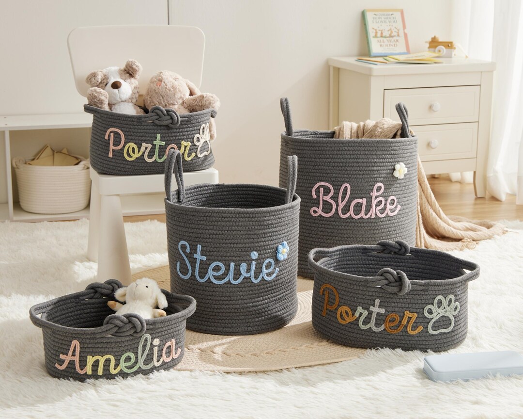 Personalized Basket · Custom Pet Storage Basket · Home Decor · Toy ...