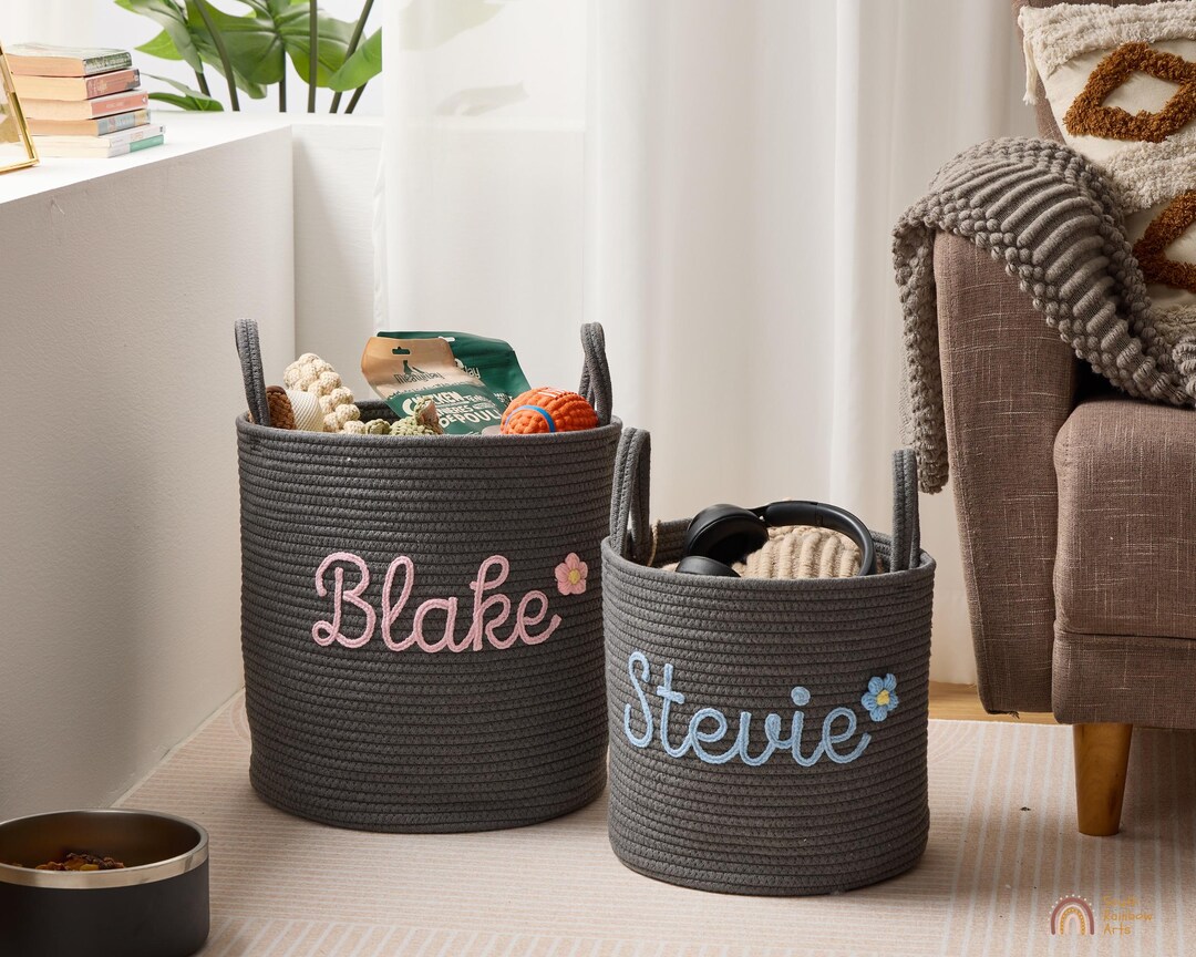 Personalized Basket · Custom Pet Storage Basket · Home Decor · Toy ...