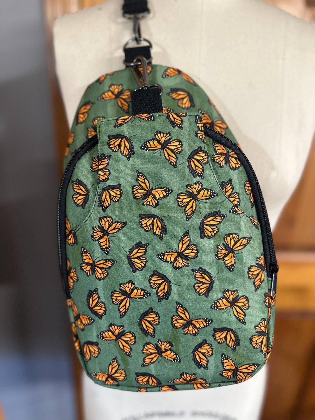 Handmade Monarch Butterfly Crossbody Sling Bag Nature-inspired Backpack ...