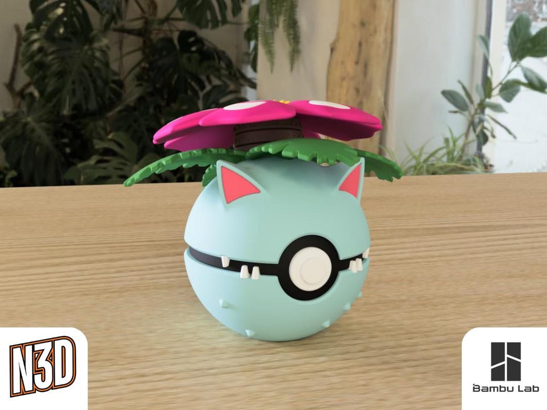 Venusaur-inspired 3D Printed Poké Ball Collectible – Pokémon Fan Art ...