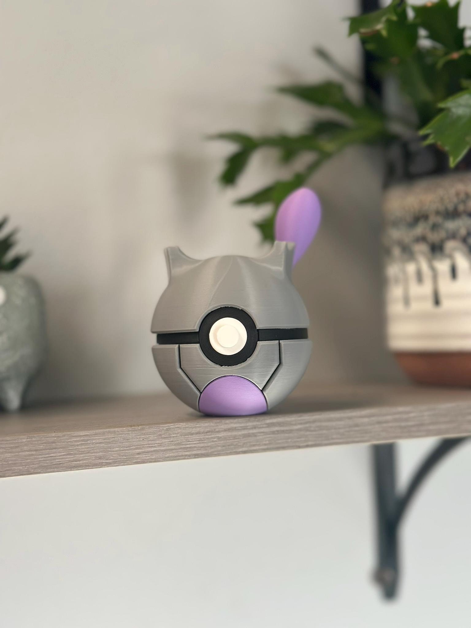 Mewtwo-inspired Poké Ball 3D Printed Pokémon Collectible Psychic Type ...