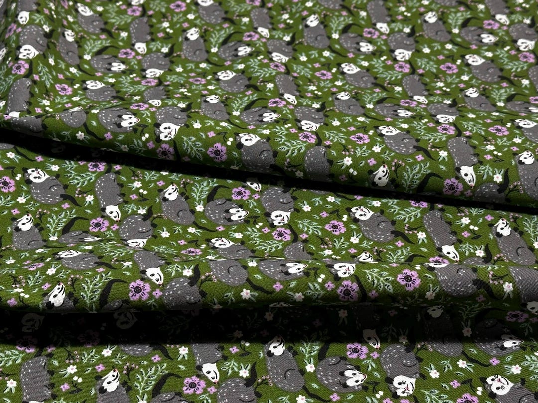 Possum in the Petals – Cute Gray Possums With Purple & White Flowers on ...