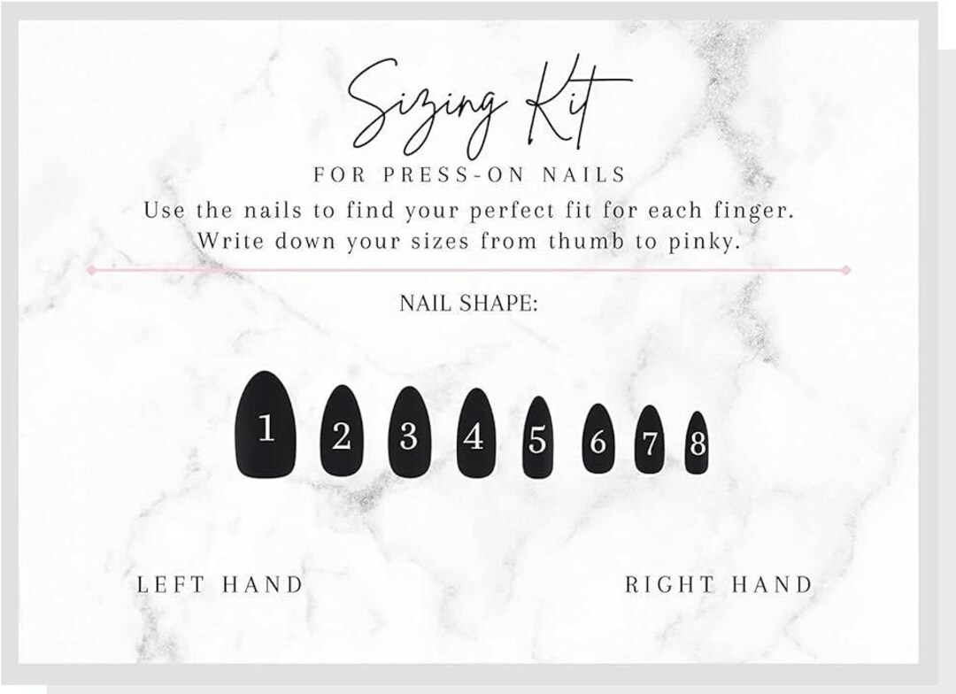Sizing Kit for Custom Made Press Ons Nails - Etsy